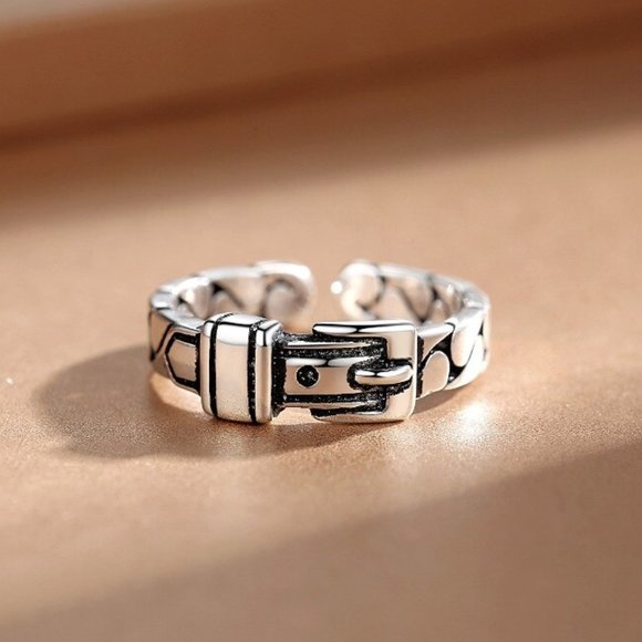 Jewelry | Minimalist 925 Sterling Silver Belt Buckle Ring Dainty ...